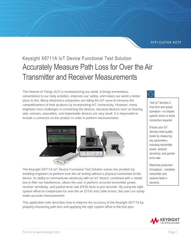 Accurately measure path loss for over the air transmitter and receiver measurements PDF Asset ...